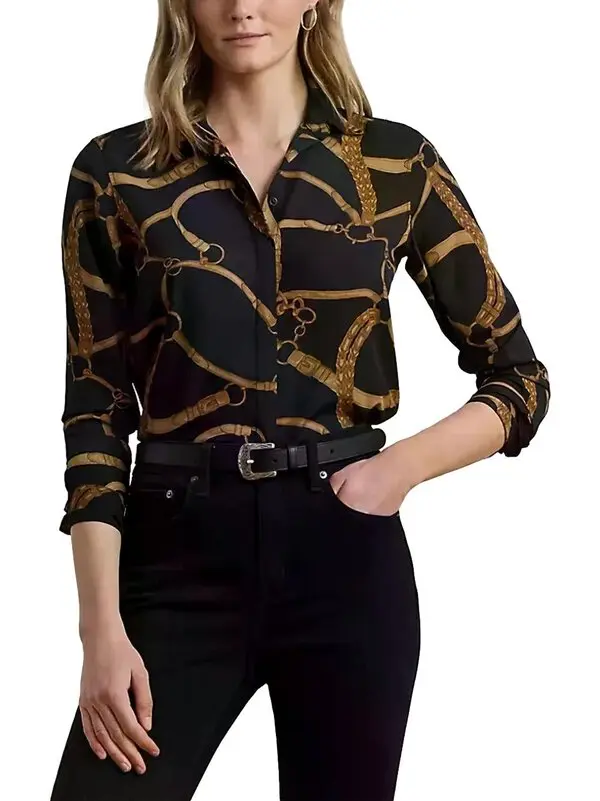 Ralph Lauren Belting-print Shirt - Black