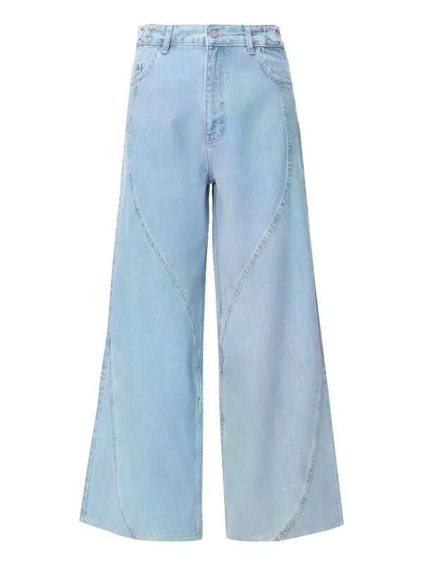 NO44 Curved-seam Jeans - Blue