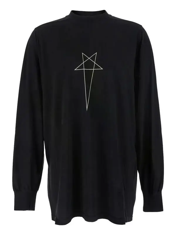 Rick Owens Star-print Long-sleeve T-shirt - Black
