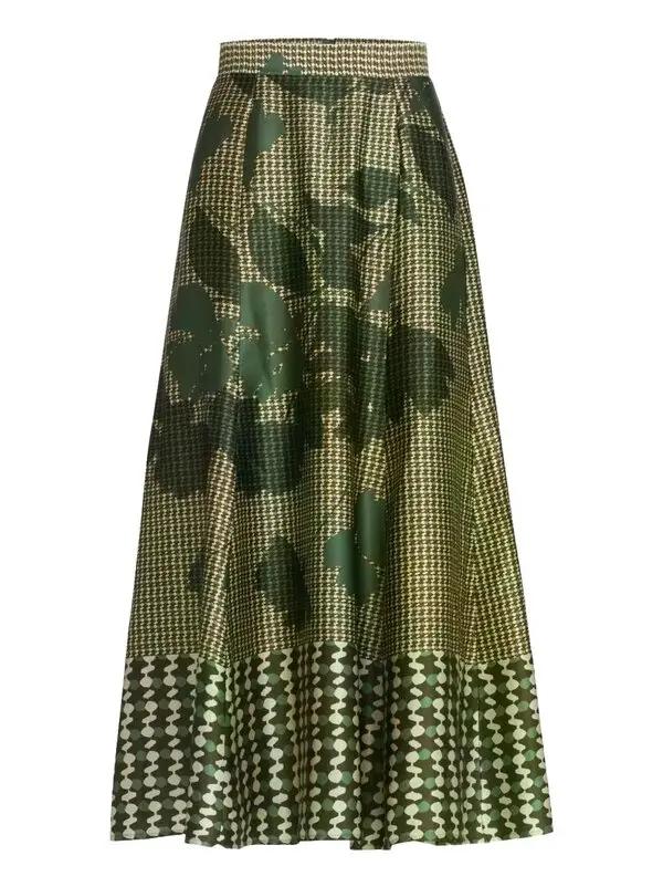 Silvia Tcherassi Erin Printed Midi Skirt - Green