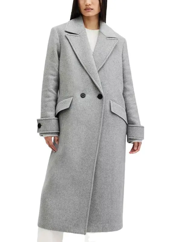 ALLSAINTS Double-breasted Notched-lapel Coat - Grey