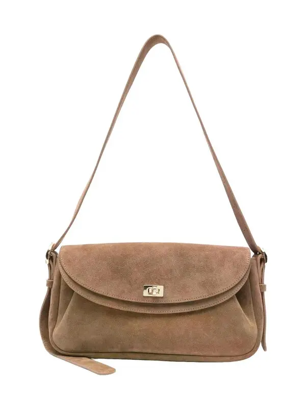 Sandro Le Mambo Suede Shoulder Bag - Neutrals