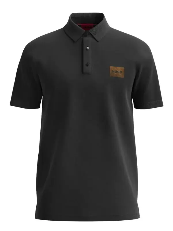 Hugo Logo-detail Polo Shirt - Black