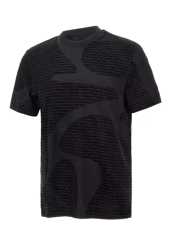 Emporio Armani Logo-print Crew-neck T-shirt - Black
