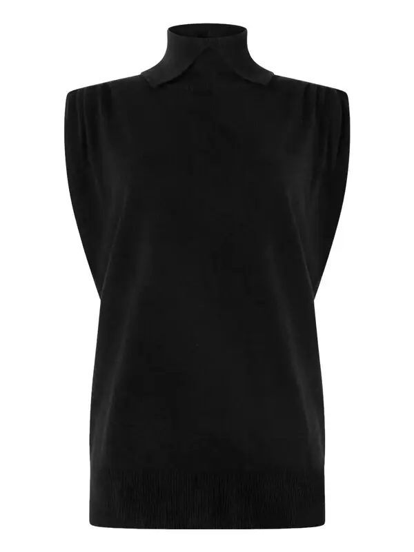 GENNY High-neck Knitted Top - Black