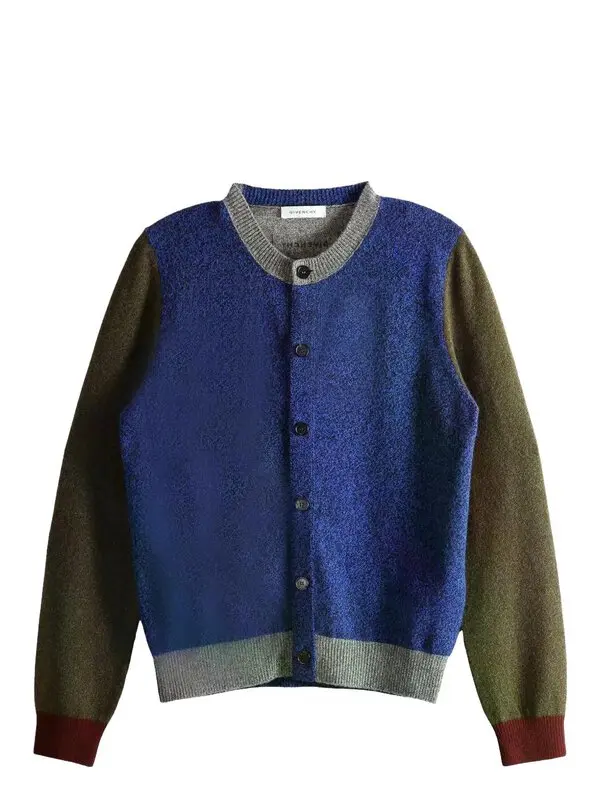 Givenchy Colour-block Wool Cardigan - Blue