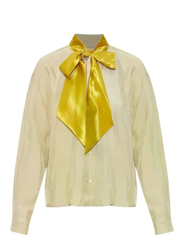 Marni Satin-bow Blouse - Yellow