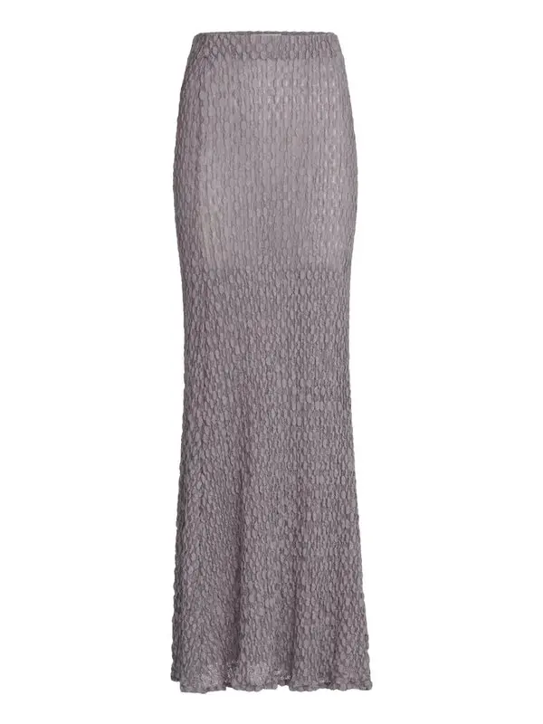 Silvia Tcherassi Ciji Textured Maxi Skirt - Grey