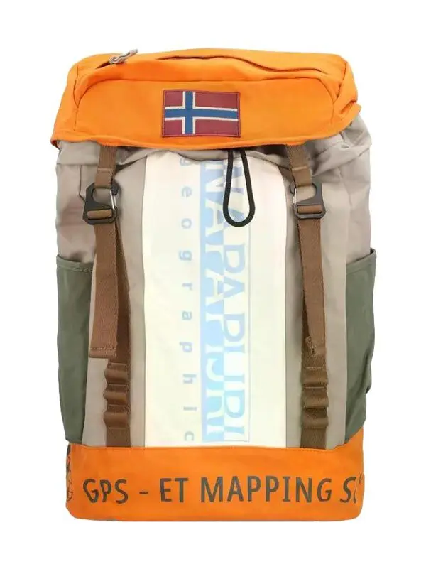 NAPAPIJRI Equator Flag-logo Cotton Backpack - Orange