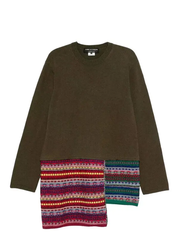 Comme Des Garçons Patchwork Panelled Sweater - Green