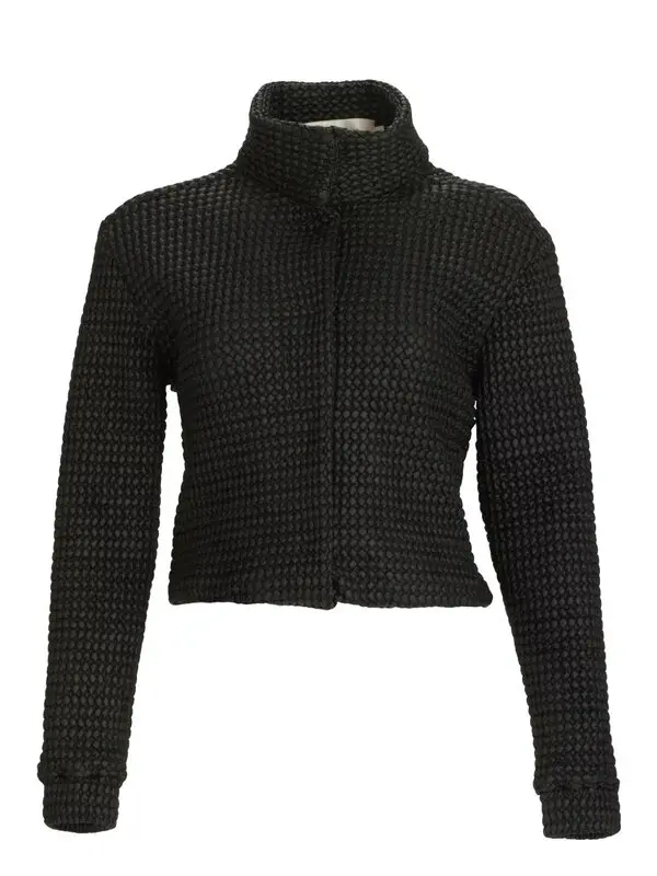 Silvia Tcherassi Zalta High-neck Cropped Jacket - Black