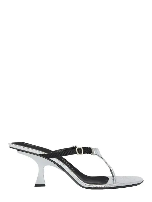 Attico 65mm Metallic-leather Buckled Sandals - Silver