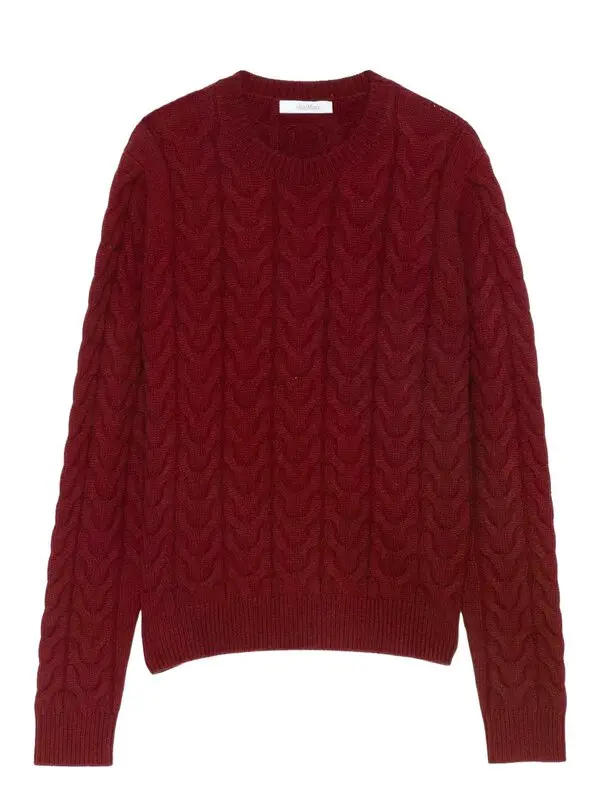 Max Mara Cable-knit Cashmere Sweater - Red