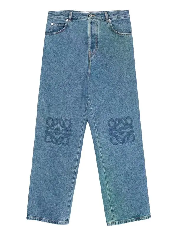 Loewe Anagram-embroidered Jeans - Blue