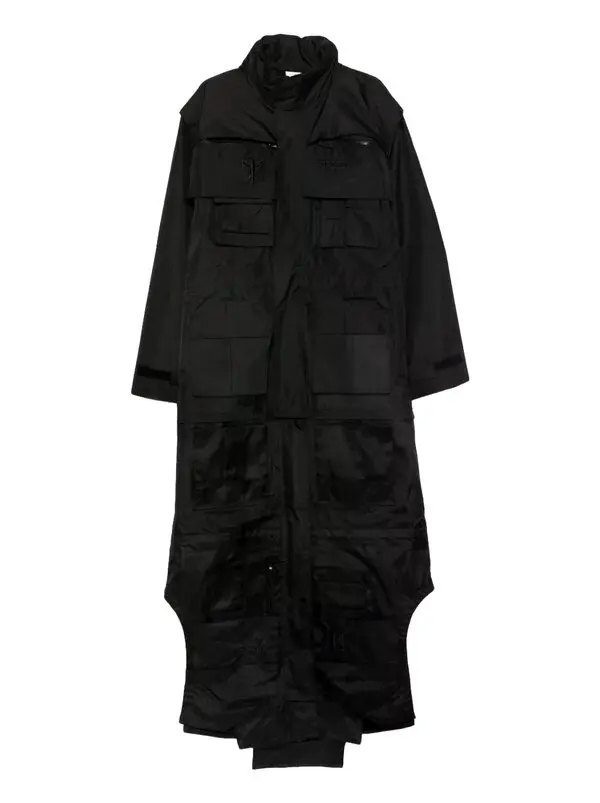 Vetements Multiple-pocket Long Coat - Black