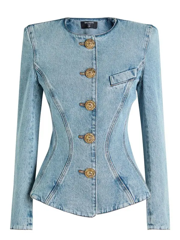 Balmain Panelled Jacket - Denim