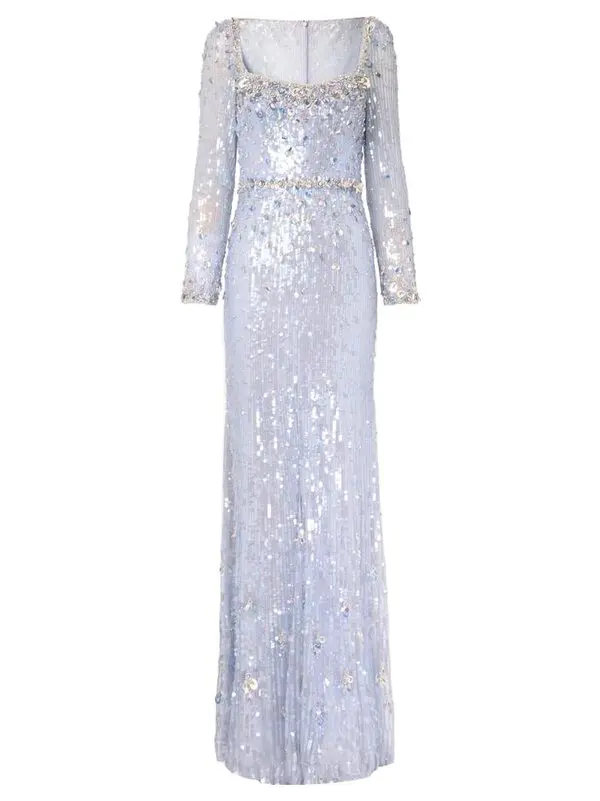 Jenny Packham Kestra Sequin-embellished Maxi Gown - Iris