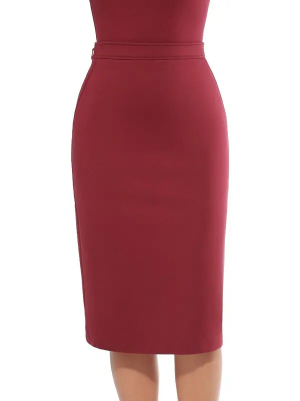 POPILUSH Sculptease Fitted Skirt - Burgundy