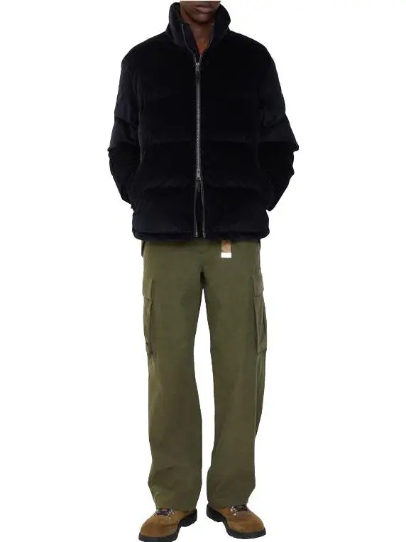 Burberry Corduroy Snowdon Puffer Jacket - Navy