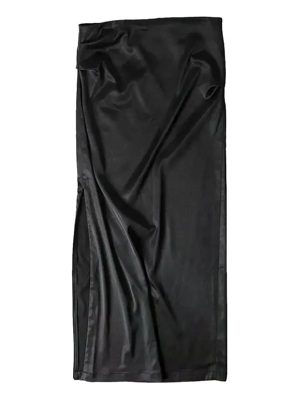 OPEN YY Side-zip Midi Skirt - Black