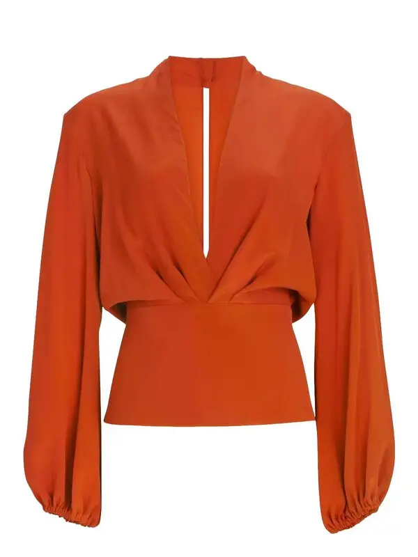 Silvia Tcherassi Delfina V-neck Blouse - Red