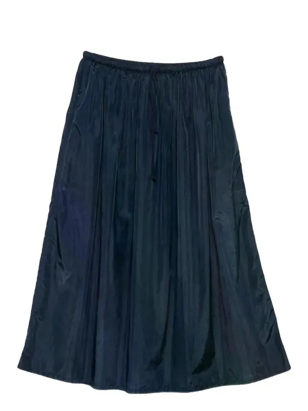 6397 Drawstring A-line Midi Skirt - Blue