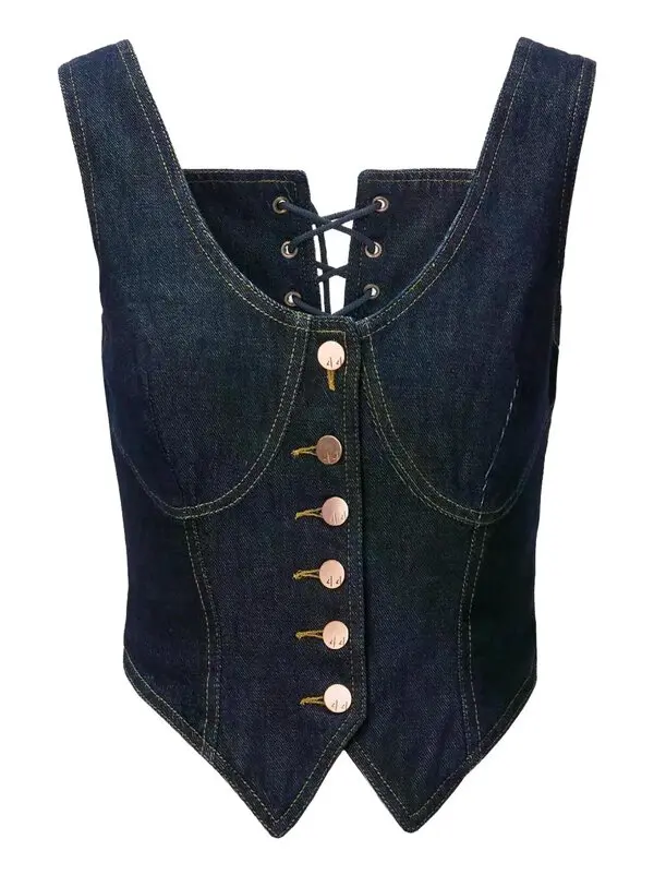 NO44 Lace-up Vest - Blue