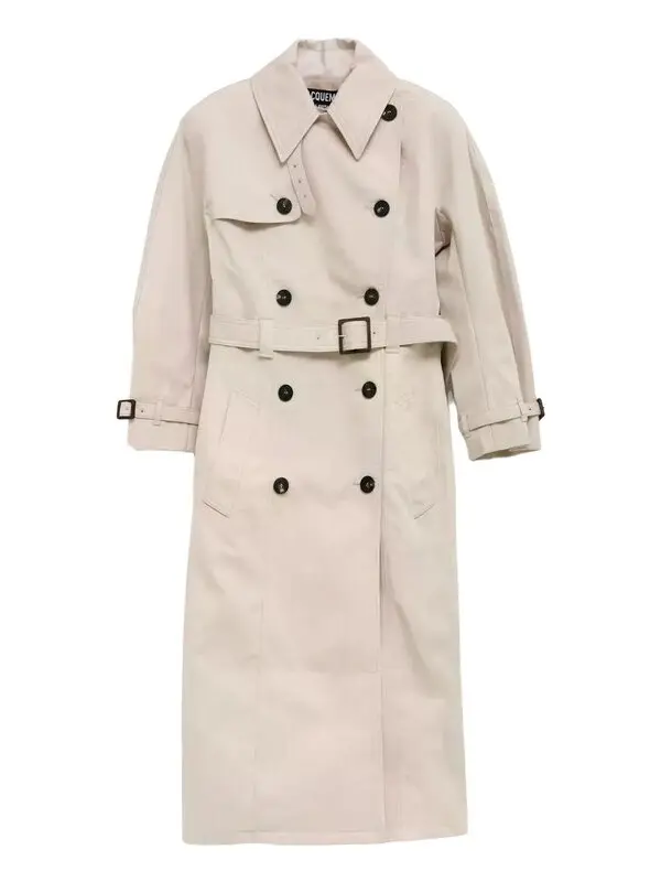 Jacquemus Double-breasted Belted Trench Coat - White