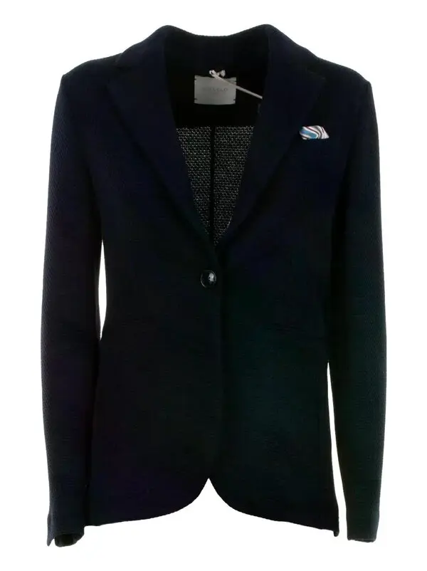 CIRCOLO 1901 Textured Single-breasted Jacket - Blue