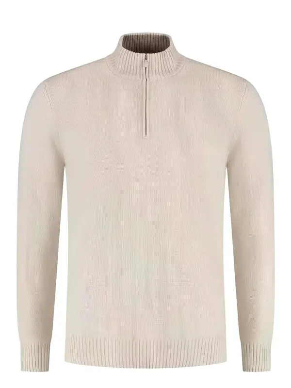 GRAN SASSO High-neck Half-zip Sweater - Neutrals