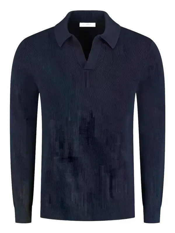 GRAN SASSO Polo-neck Ribbed Sweater - Blue