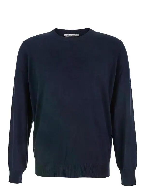 KANGRA Crew-neck Wool Sweater - Blue
