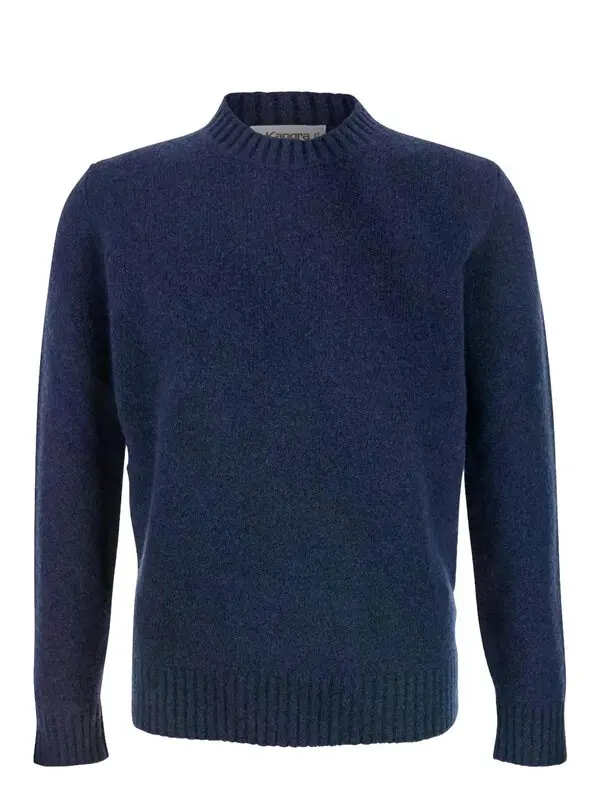 KANGRA Ribbed Crew-neck Sweater - Blue