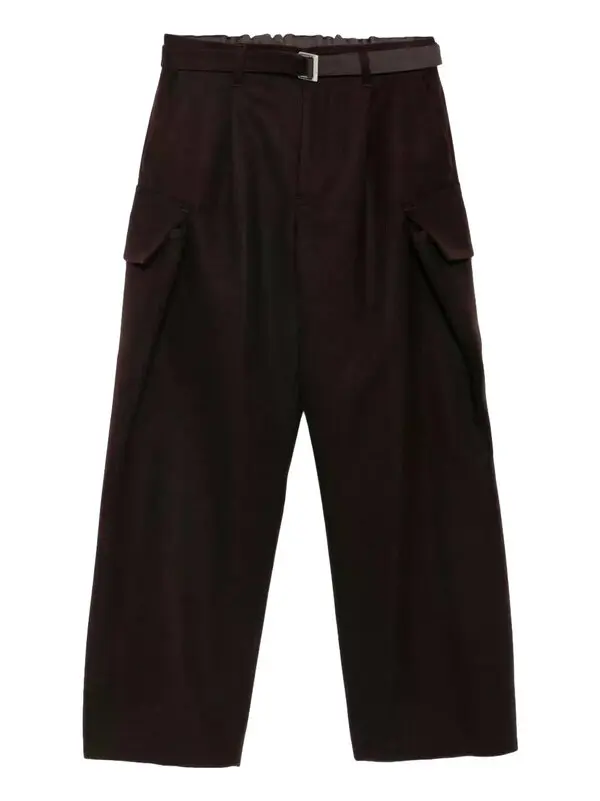 Sacai Belted Cargo Trousers - Brown