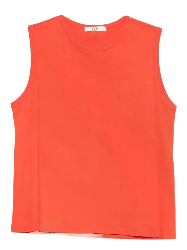 6397 Round-neck Sleeveless Top - Red