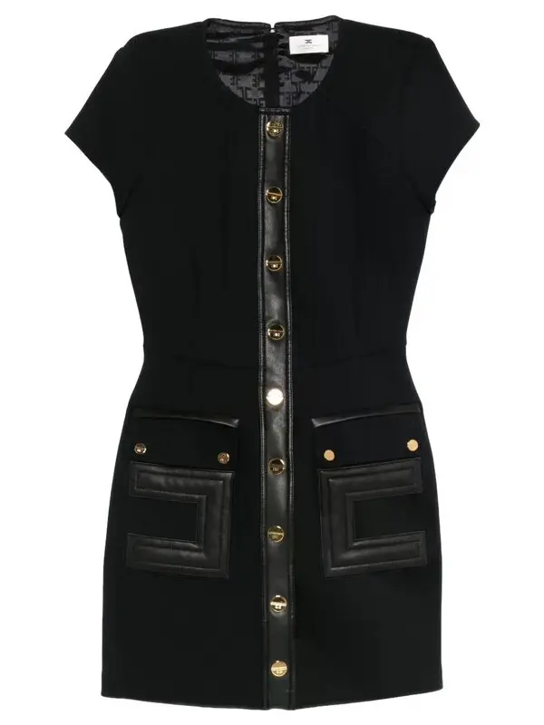 Elisabetta Franchi Button-front Mini Dress - Black