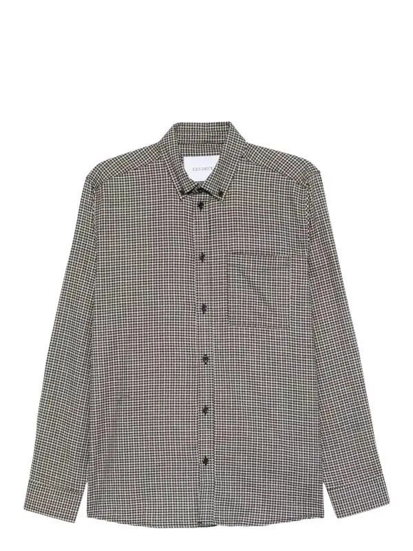 LES DEUX Gingham-check Pocket Shirt - Black