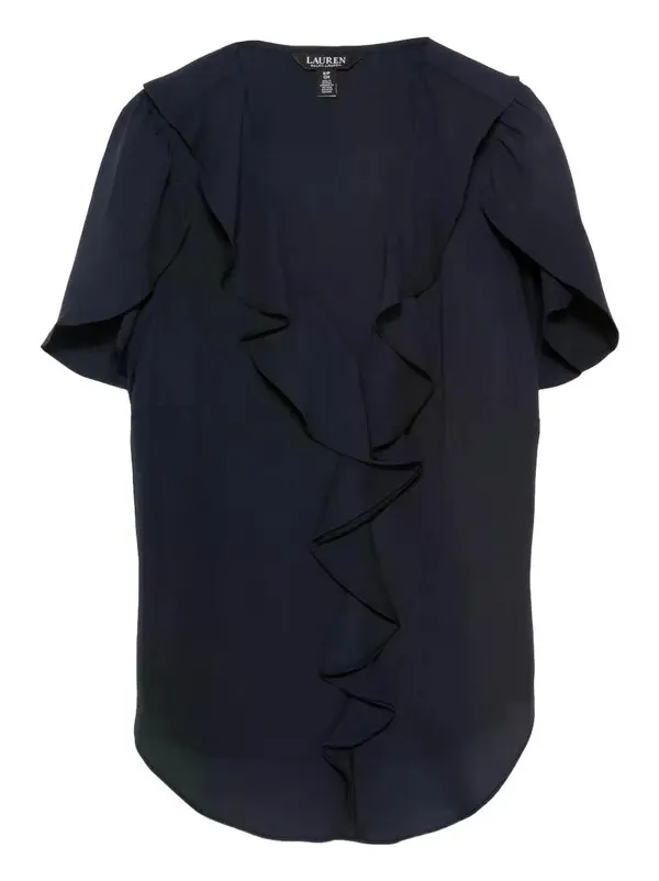 Ralph Lauren Ruffle-detail Short-sleeve Blouse - Blue