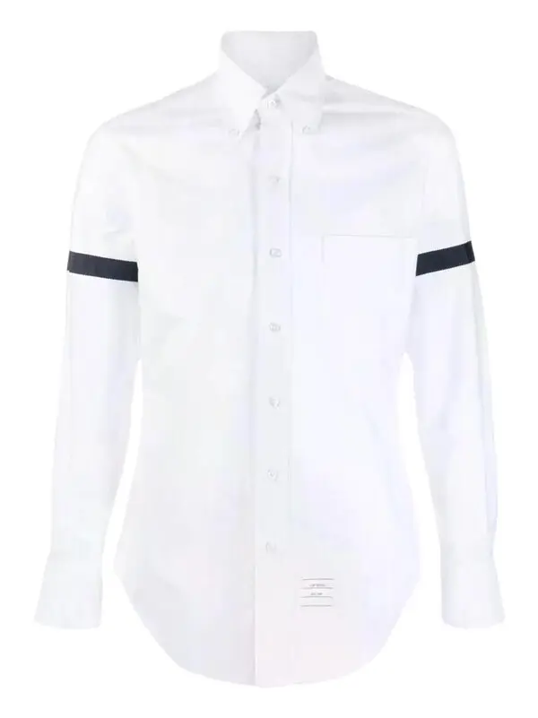 Thom Browne Ribbon-detailed Cotton Shirt - White
