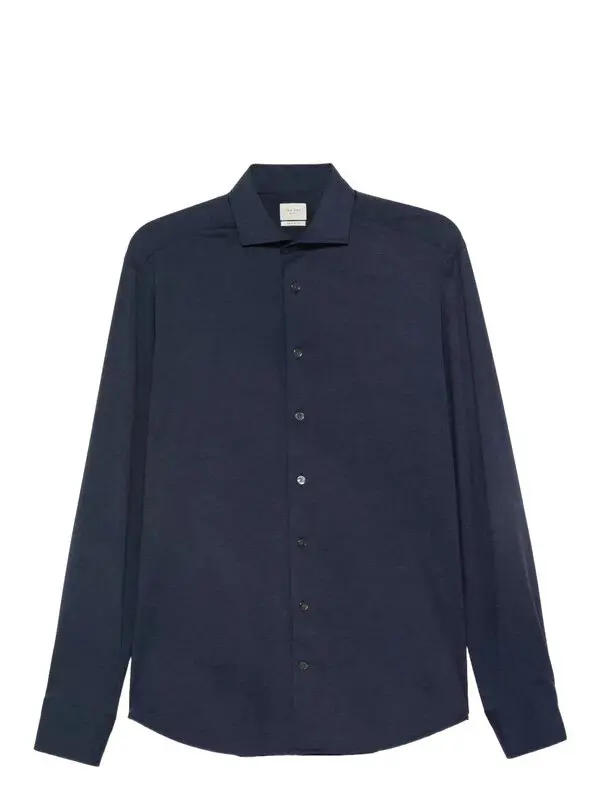 TRAIANO MILANO Long-sleeve Button Shirt - Blue