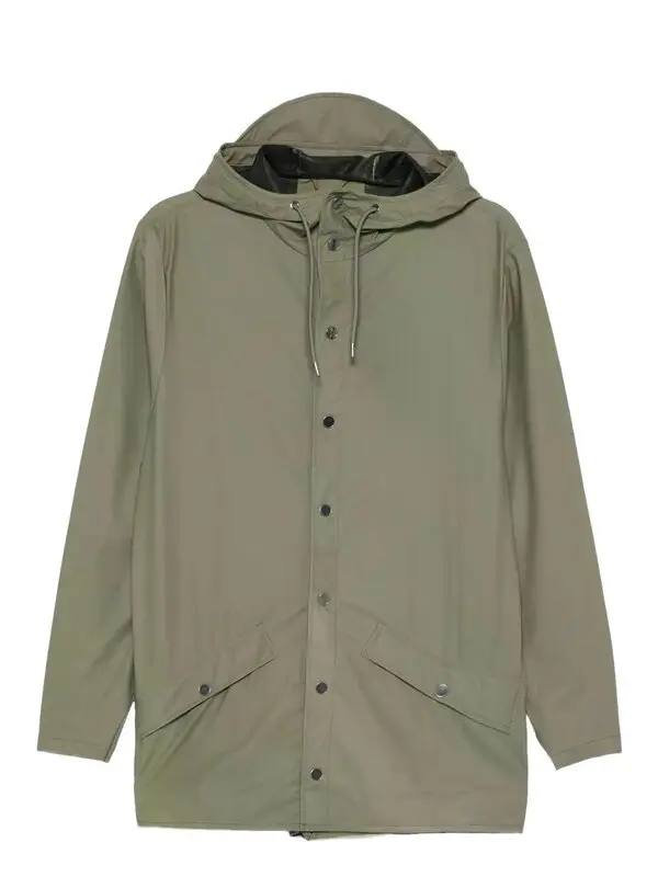 Rains Hooded Button-fastening Jacket - Green