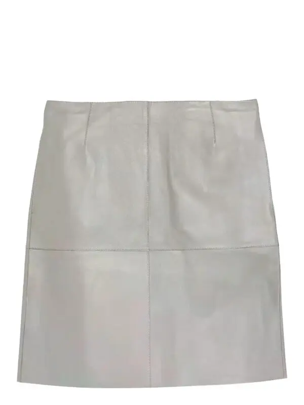 TOTEME Paneled A-line Leather Skirt - Grey
