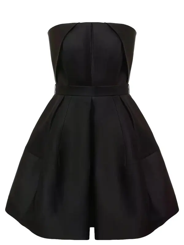 Dice Kayek Strapless Pleated Mini Dress - Black