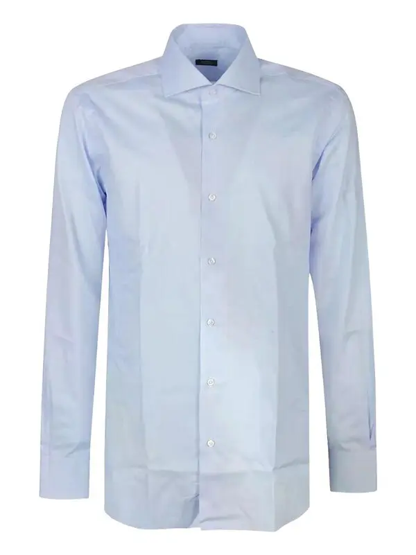 BARBA NAPOLI Cotton Poplin Shirt - Blue