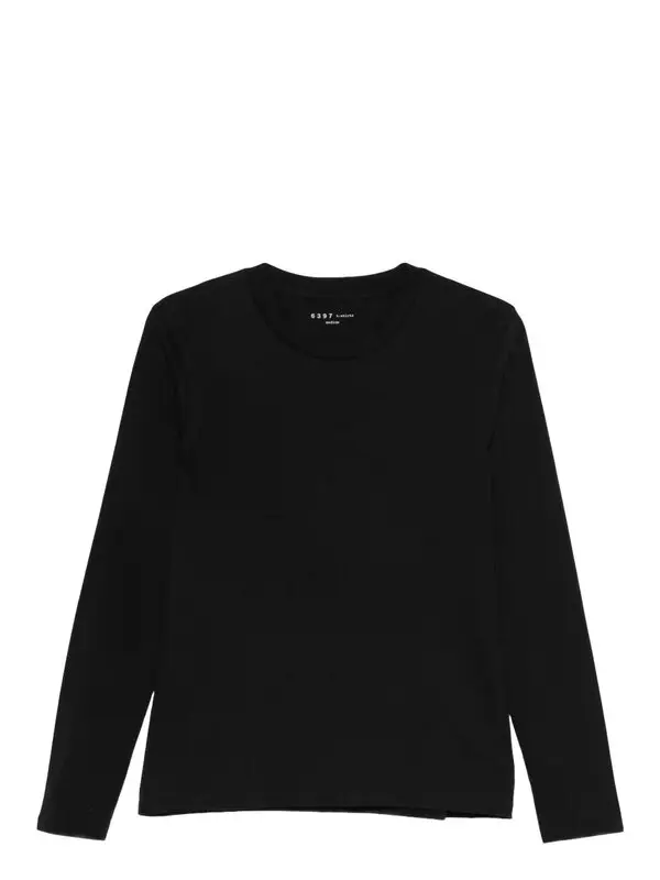 6397 Long-sleeve Cotton Top - Black
