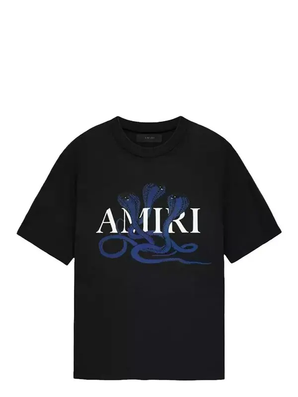 Amiri Glitte Snake Logo-print T-shirt - Black