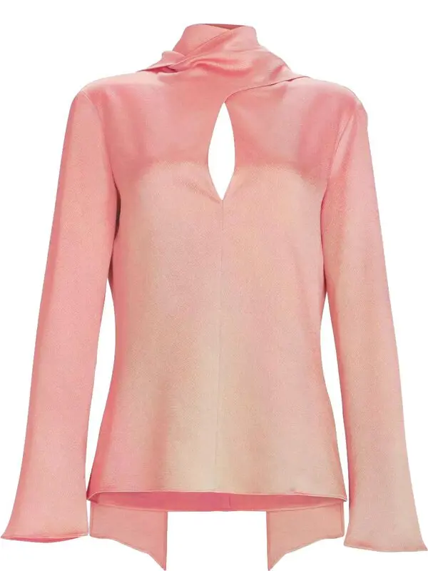 Silvia Tcherassi Gaby Keyhole-neck Blouse - Pink