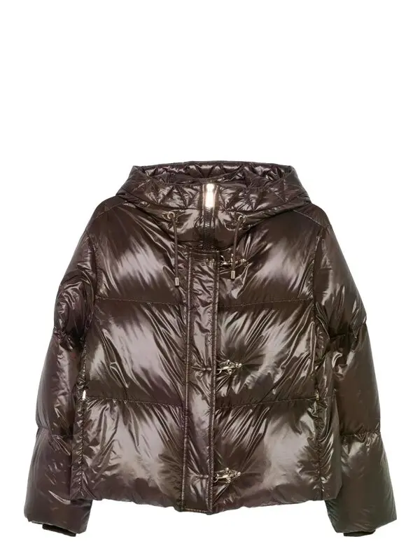 FAY Hooded Toggle Jacket - Brown