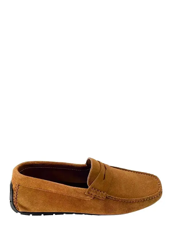 Bruno Magli Suede Penny Loafers - Brown