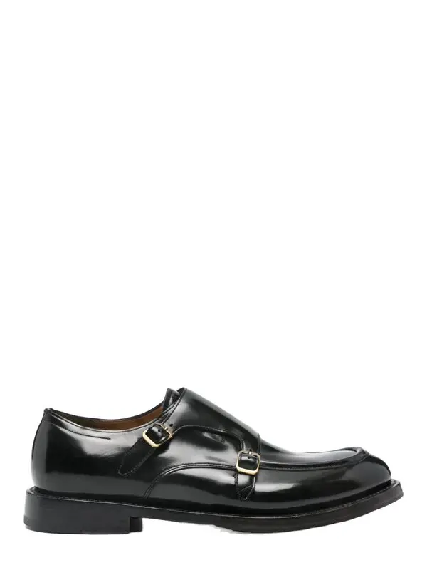 SILVANO SASSETTI Double-buckle Leather Shoes - Black